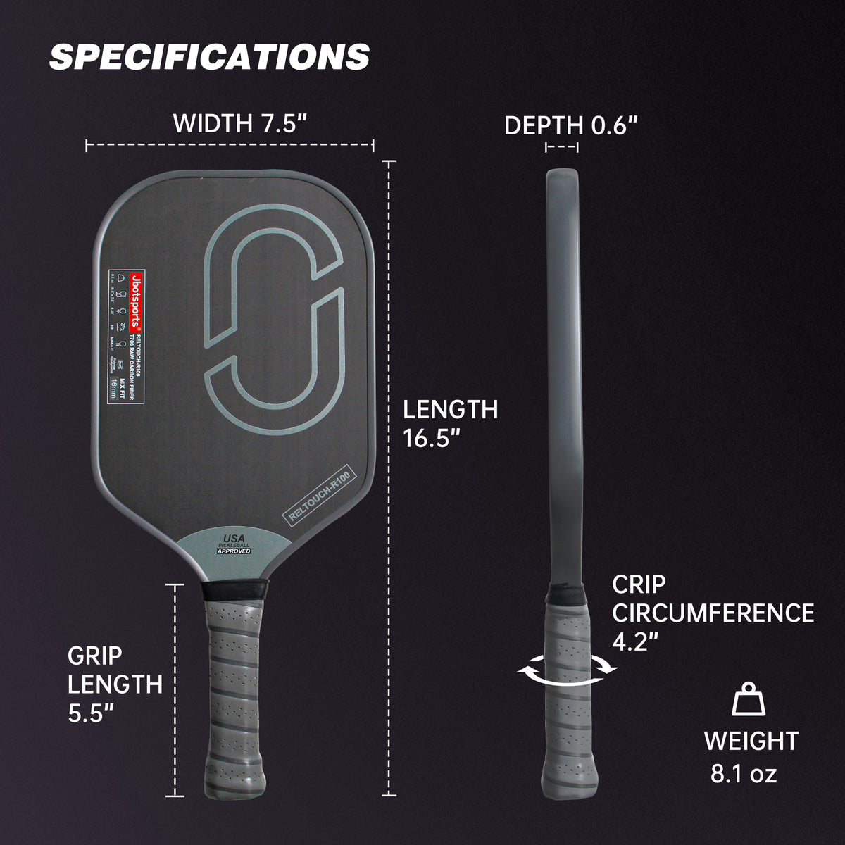 Jbotsports Pickleball Paddles Reltouch-R100
